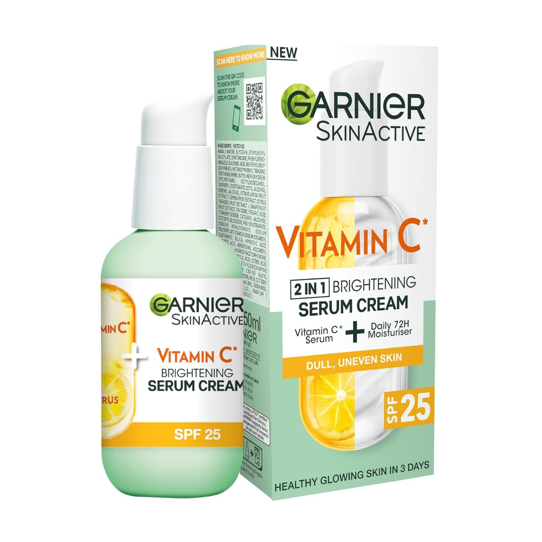 GARNIER VITAMIN C 2 IN 1 BRIGHTENING SERUM CREAM – Skin Pop Essentiel